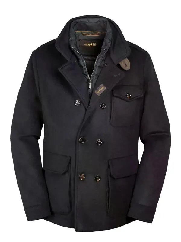 MOORER Boeri-le Double-breasted Coat - Black