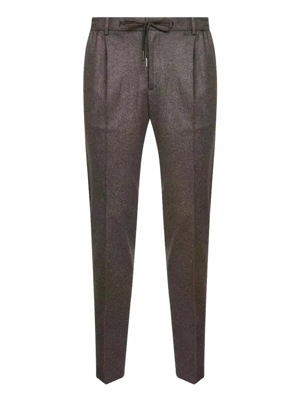 Tagliatore Drawstring Pleat Trousers - Brown