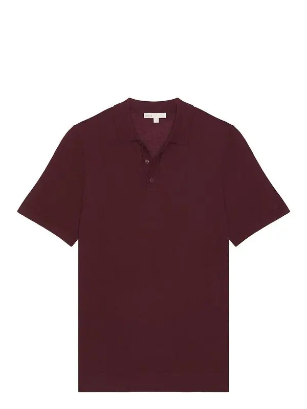 Onia Extra Fine Merino Wool Polo In Wine - Port Wine