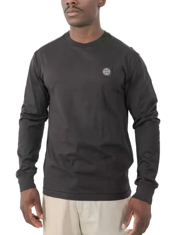 Stone Island Long-sleeved Patch T-shirt - Black