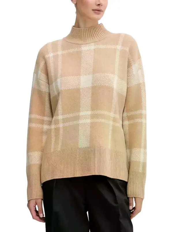 Barbour Check High-neck Sweater - Neutrals