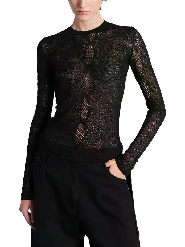 Attico Openwork Blouse - Black