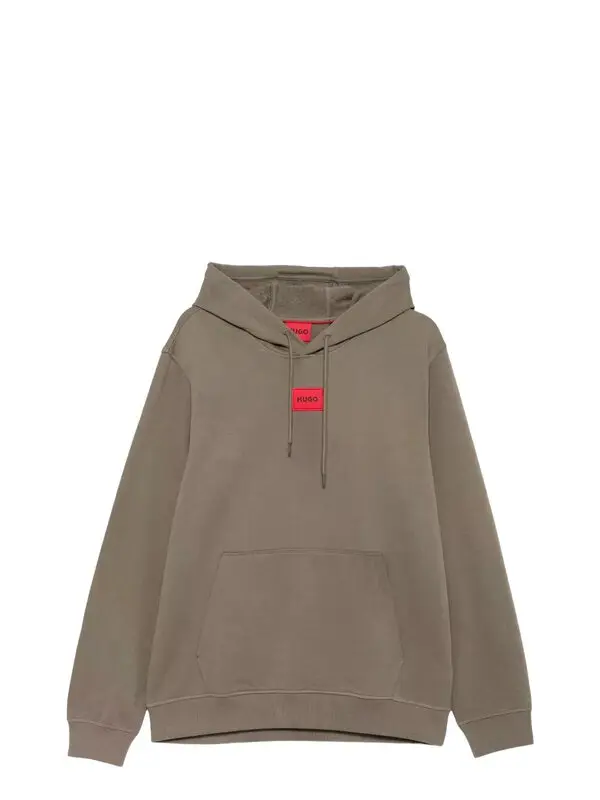 Hugo Boss Drawstring-hooded Hoodie - Green