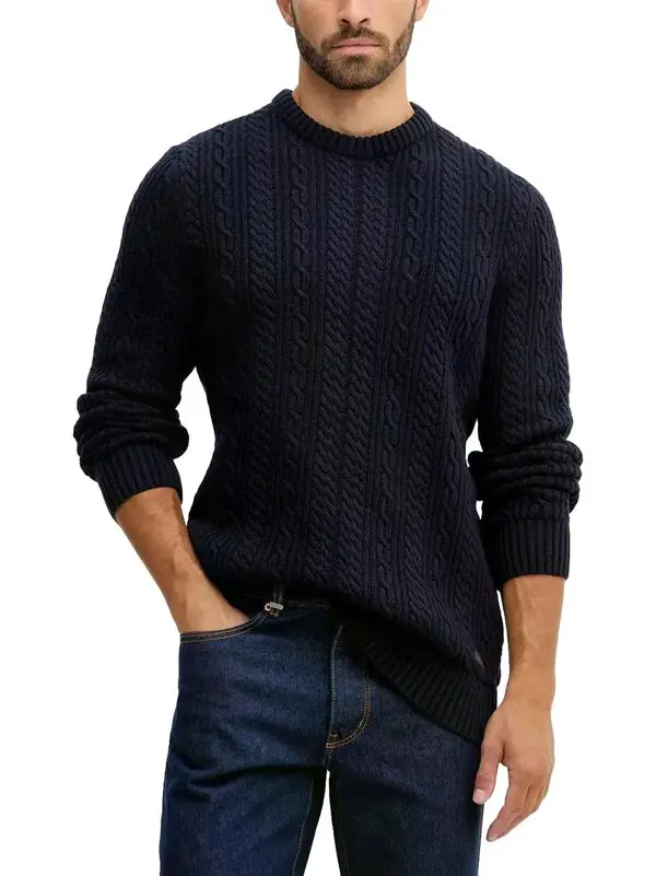 Barbour Cable-knit Crew-neck Sweater - Blue
