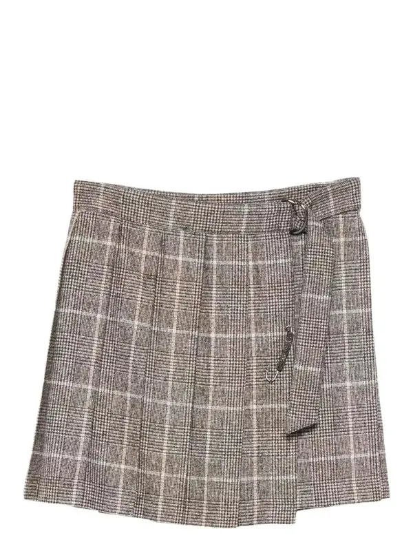 Brunello Cucinelli Checked Mini Skirt - Brown
