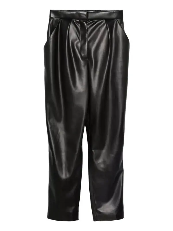 Balmain Faux-leather Trousers - Black
