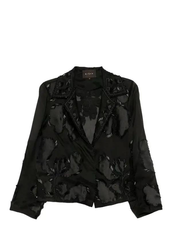 Biyan Sequin Embellished Jacket - Black