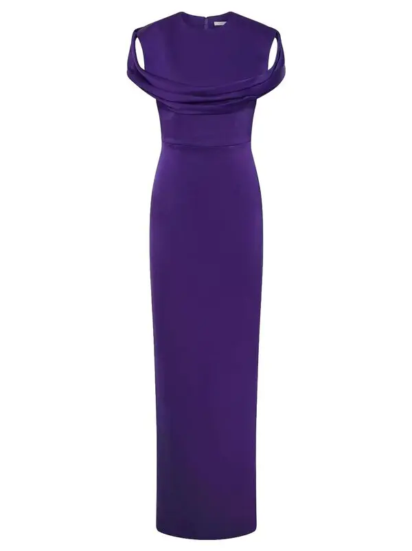 Rachel Gilbert Draped-detail Evening Dress - Purple
