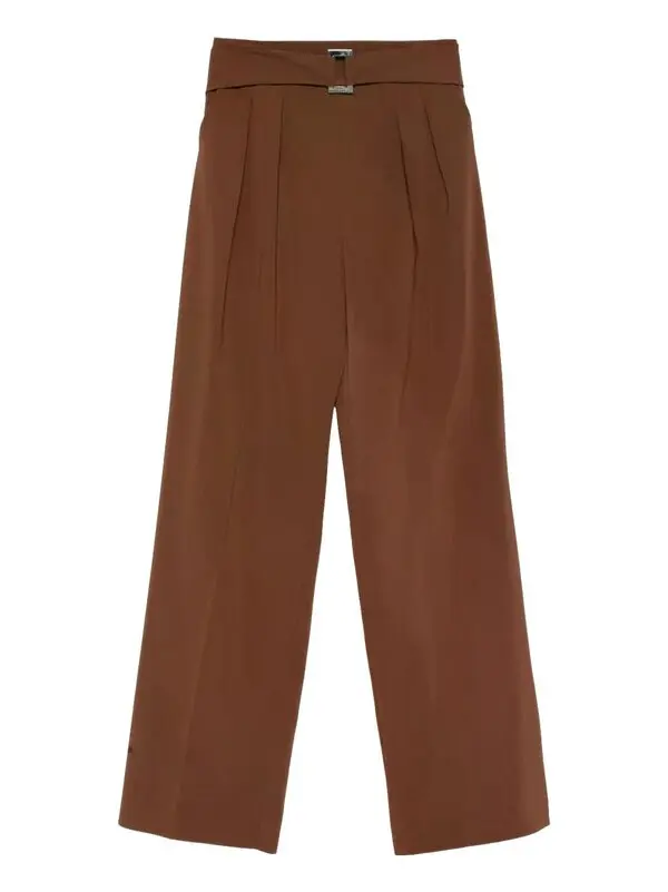 Patrizia Pepe Pleated Buckle Trousers - Brown