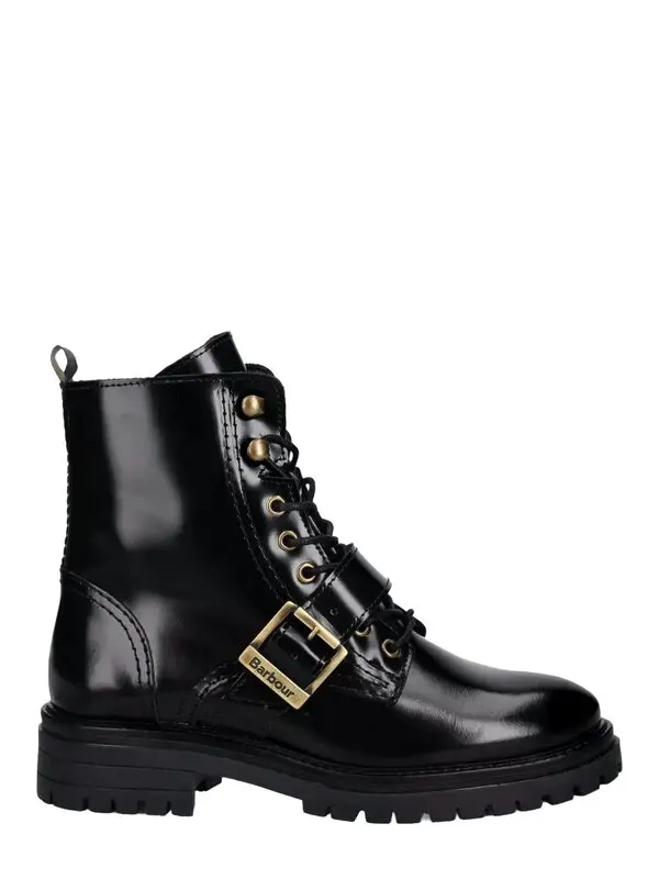 Barbour Buckle Lace-up Boots - Black