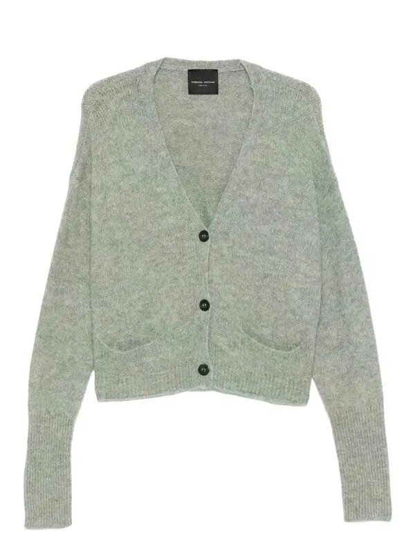 ROBERTO COLLINA Cardigan With Patch Pockets - Green