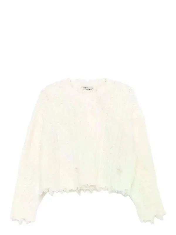 Simkhai Felix Cable-knit Frayed Knitwear - White