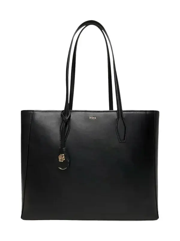 BOSS Leather Tote Bag With Charm - Black