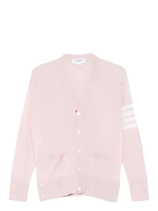 Thom Browne V-neck Fine-knit Cardigan - Pink