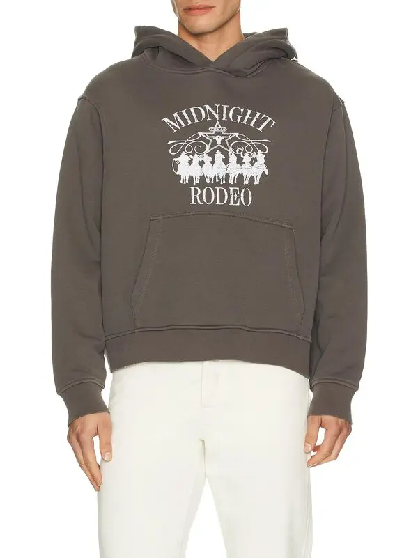 MIDNIGHT RODEO Western Graphic Hoodie - Vintage Grey