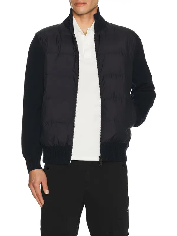 Moncler Zip Up Cardigan - Navy