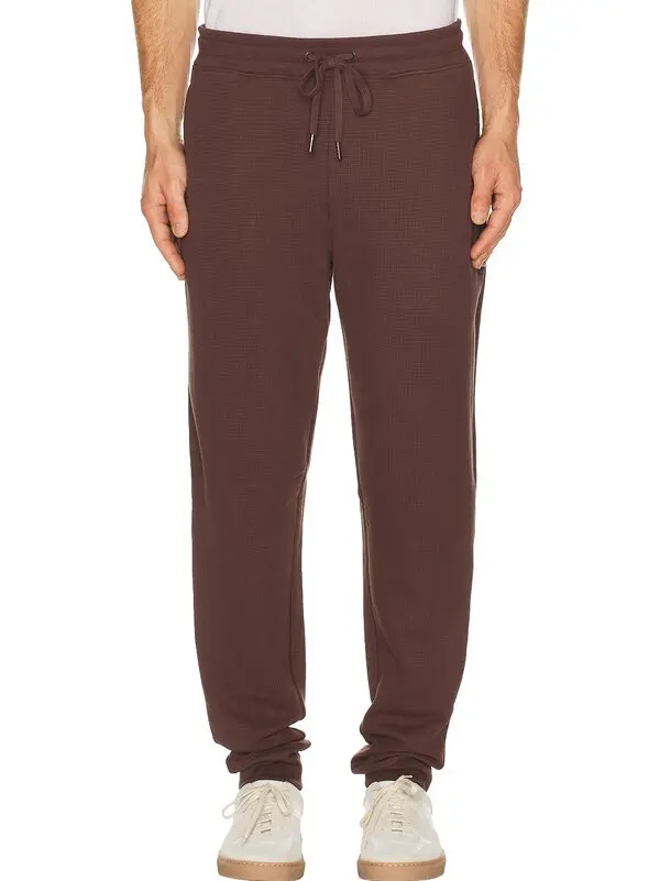 Onia Waffle Jogger In Brown - Java