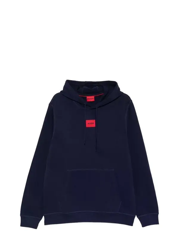 Hugo Logo-embroidered Hoodie - Blue