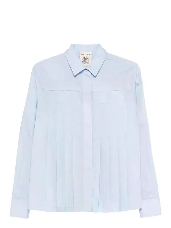 SEMICOUTURE Pleated Top - Blue