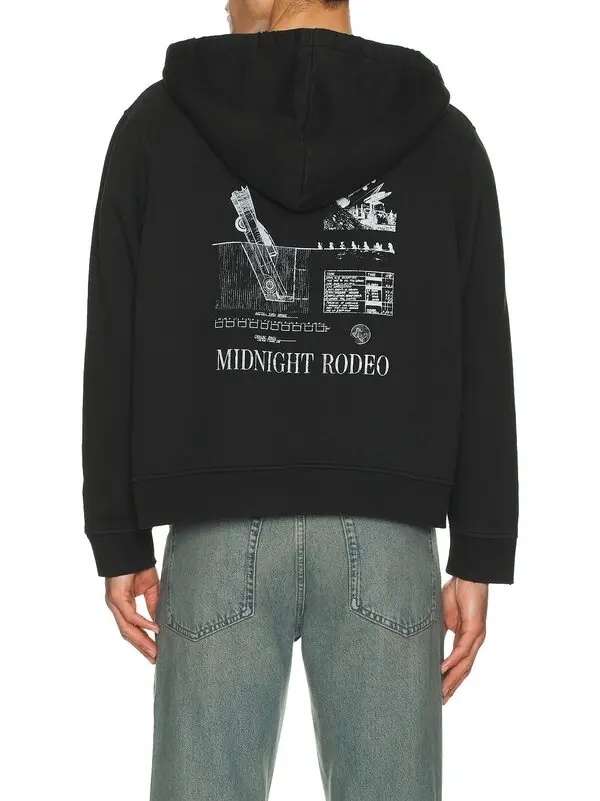 MIDNIGHT RODEO Auto Full Zip Hoodie - Distressed Black