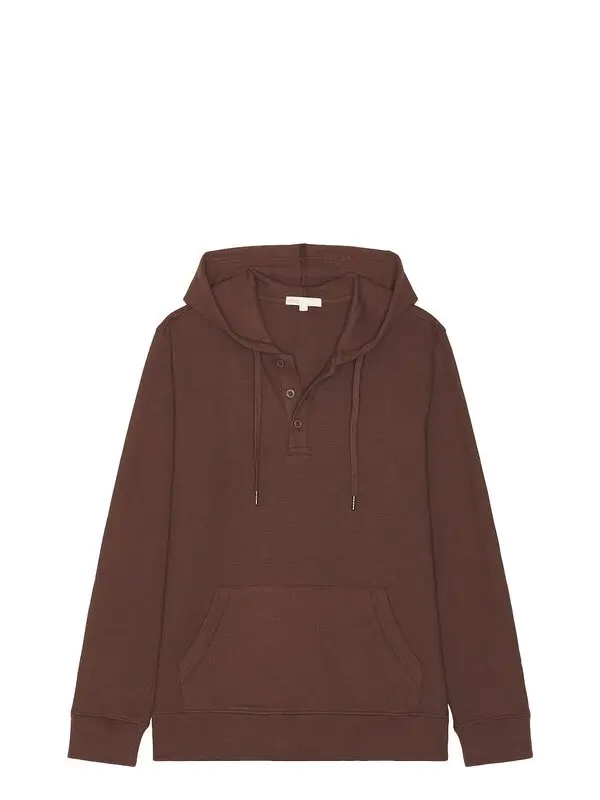 Onia Waffle Half Button Hoodie - Java