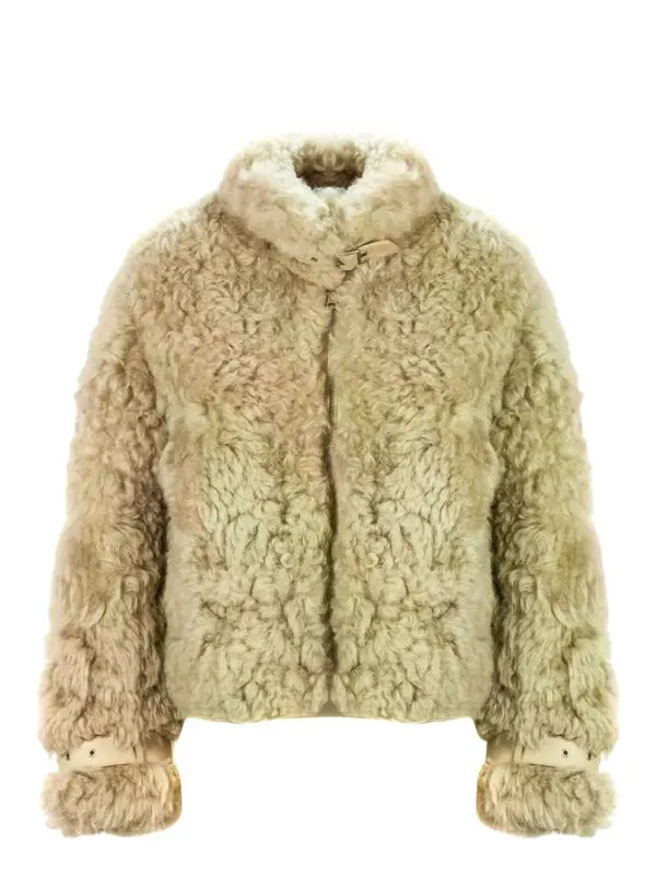 SWORD 6644 Faux-fur Buckled Coat - Neutrals