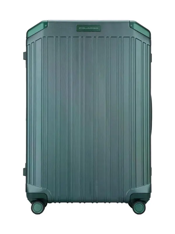 PIQUADRO Four-wheel Ribbed Trolley - Green
