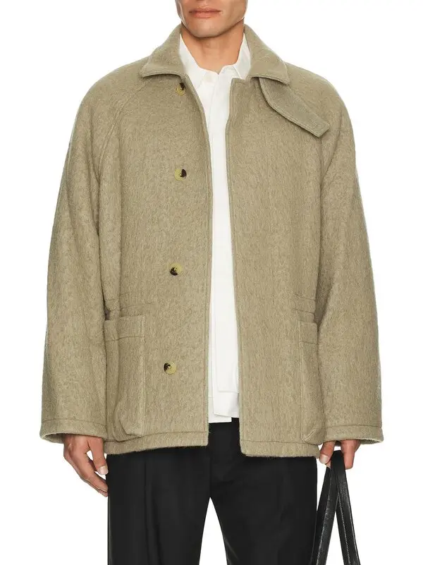 LE17SEPTEMBRE Wool Hunting Half Coat - Gray
