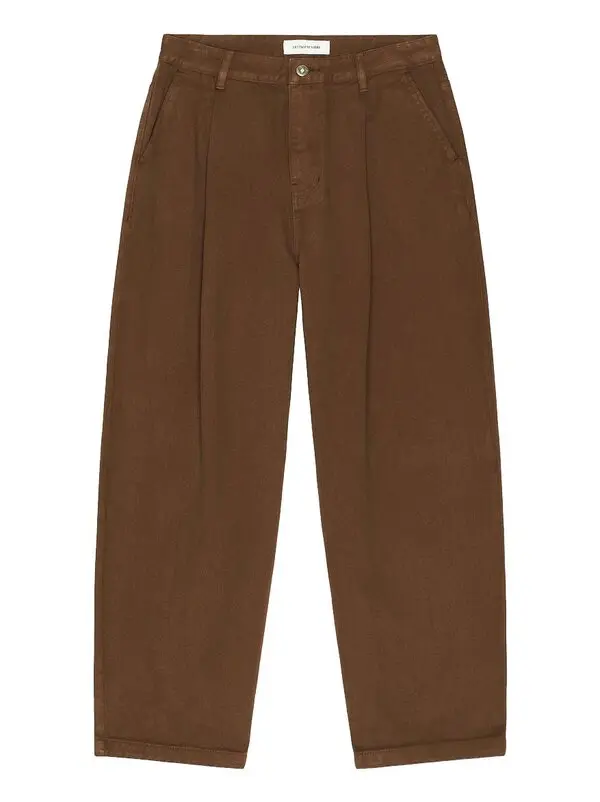 LE17SEPTEMBRE One Tuck Wide Leg Denim Pant - Brown