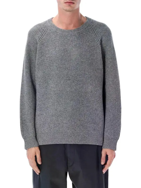 CORRIDOR Ribbed Crew-neck Sweater - Grey