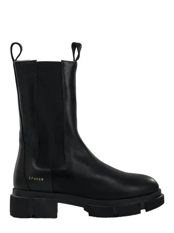 COPENHAGEN  Pull-tab Platform Boots - Black