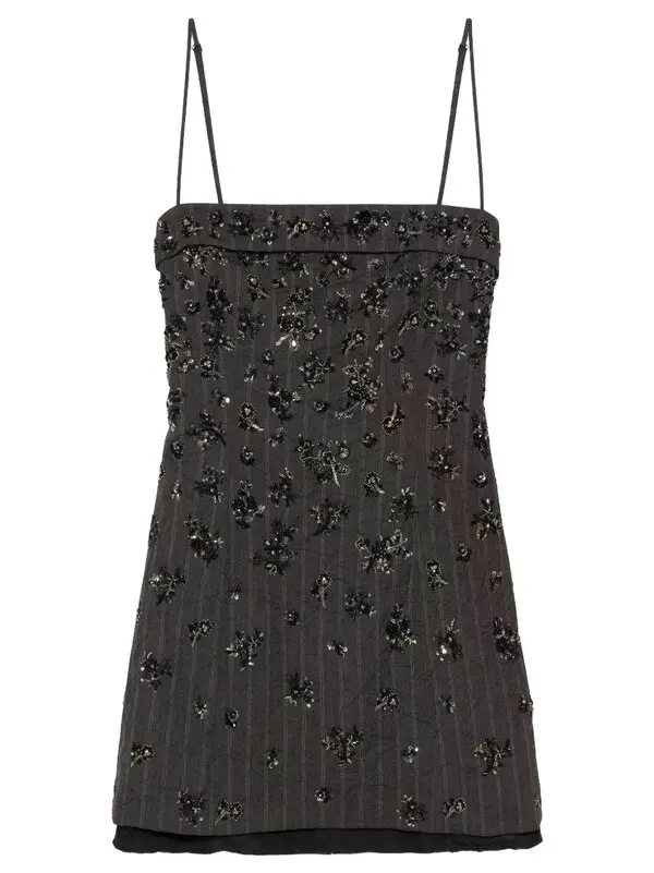 Simkhai Anden Embellished Mini Dress - Grey