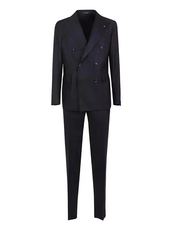 Tagliatore Pinstriped Double-breasted Suit - Blue
