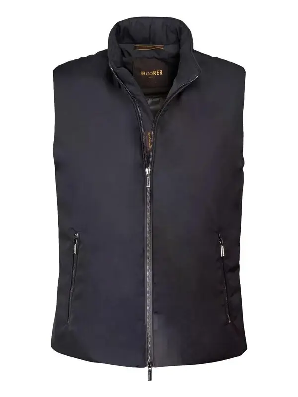 MOORER Sleeveless Zip Gilet - Blue
