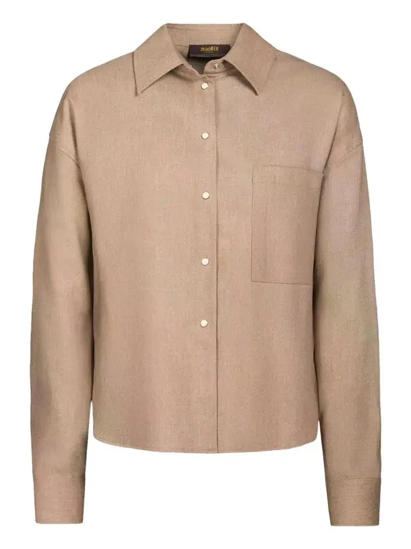 MOORER Chest-pocket Shirt - Neutrals
