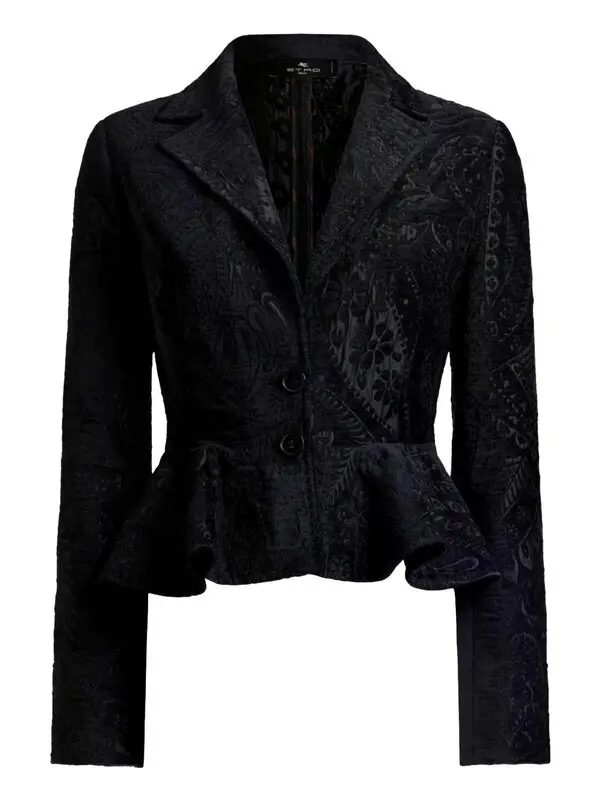 Etro Floral Paisley Single-breasted Blazer - Black