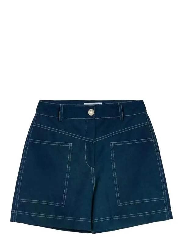 Isolda Mergulho Seam-detail Shorts - Blue