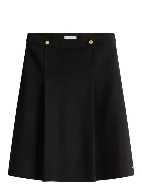 Tommy Hilfiger Button Detail Midi Skirt - Black