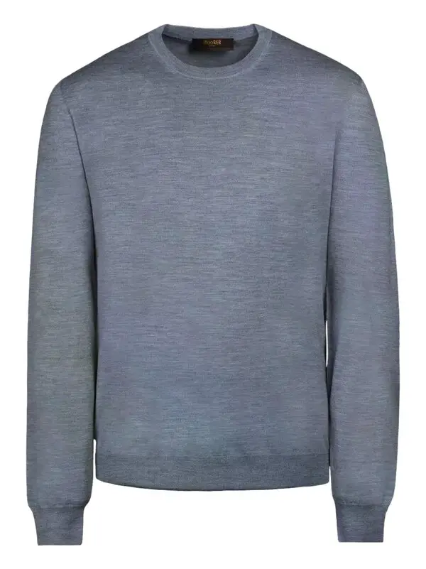 MOORER Orvieto Crew-neck Sweater - Blue