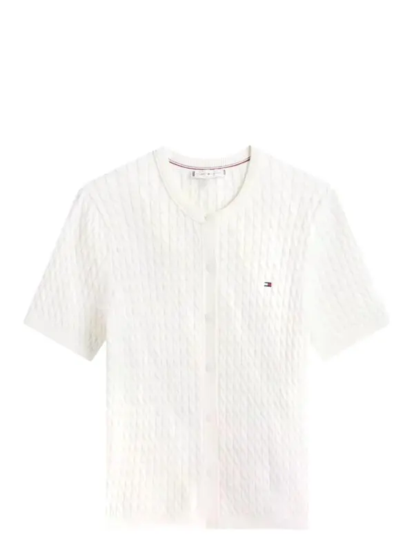 Tommy Hilfiger Cable-knit Short-sleeve Cardigan - White