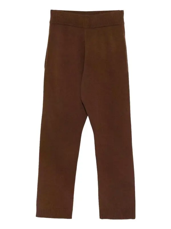 ENTIRE STUDIOS Ribbed-trim Trousers - Brown