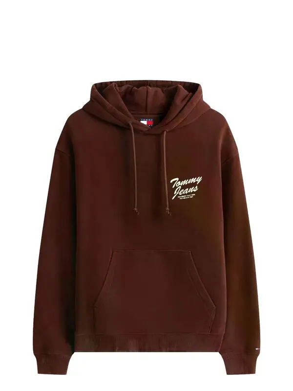 Tommy Hilfiger Pocketed Printed Hoodie - Brown