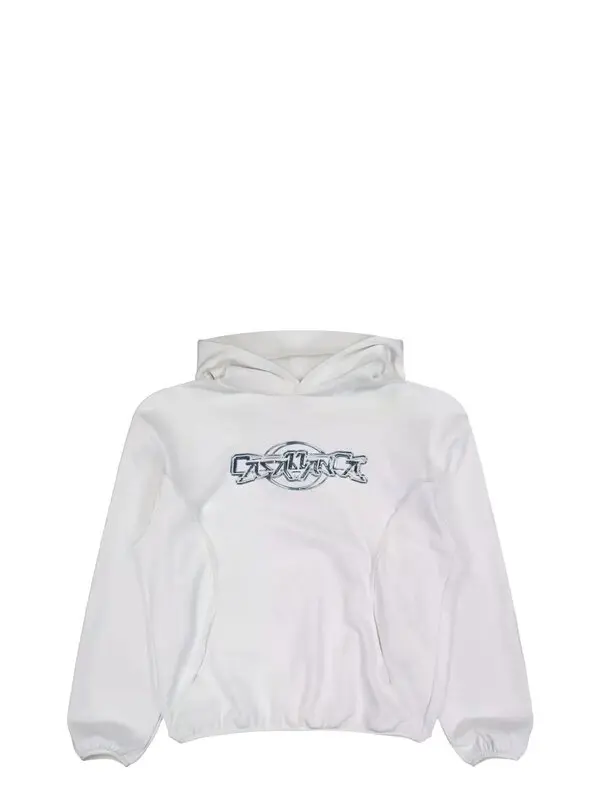 Casablanca Logo-detail Long-sleeve Hoodie - White