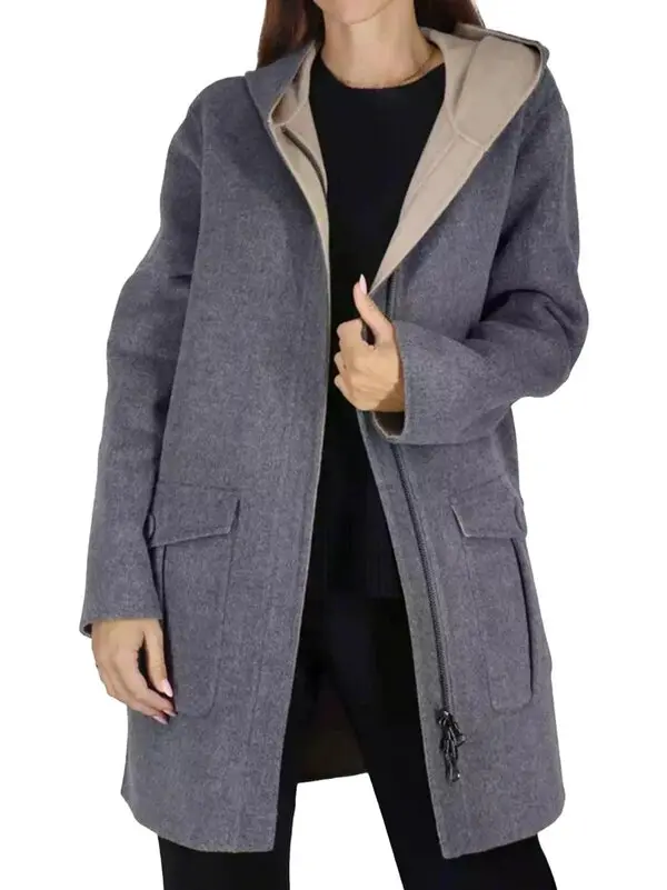 Malìparmi Hooded Pocket Coat - Grey