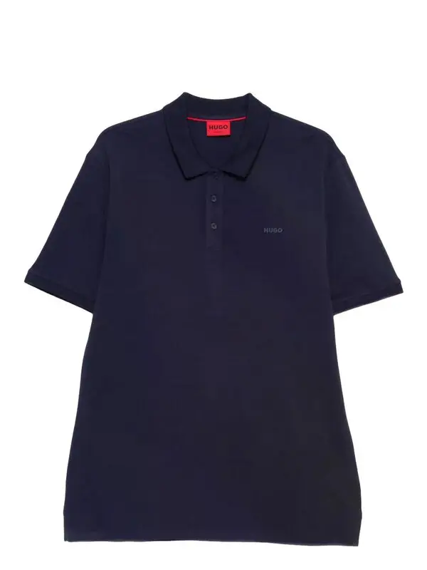 Hugo Donos Logo-detail Polo Shirt - Blue