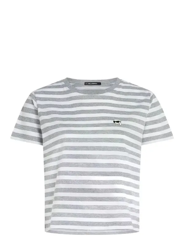 Karl Lagerfeld Ikon Striped T-shirt - Grey