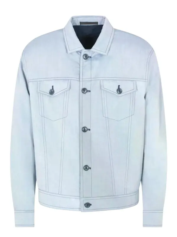 Giorgio Armani Silk Bomber Jacket - Blue