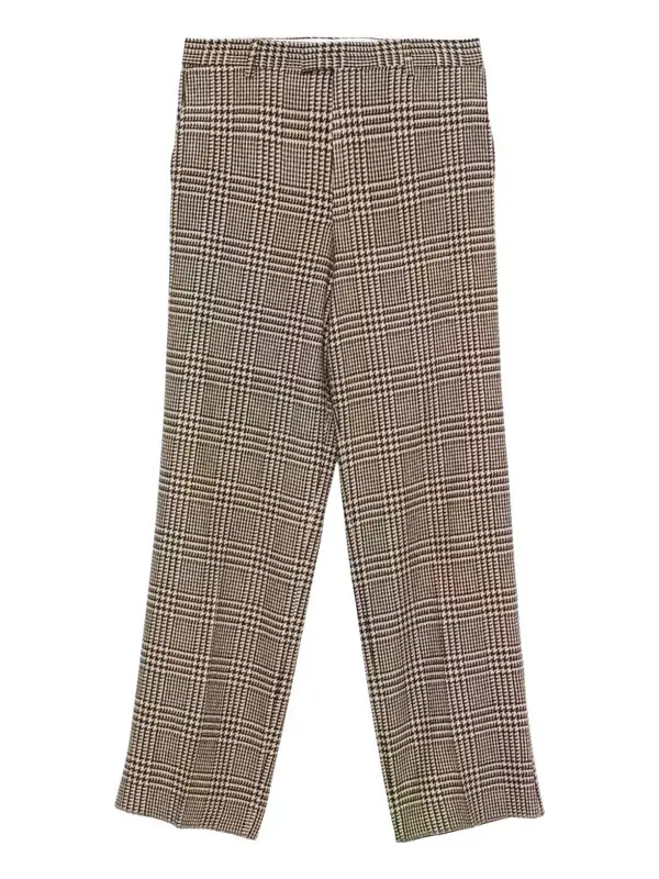 Emporio Armani Houndstooth Patterned Trousers - Brown
