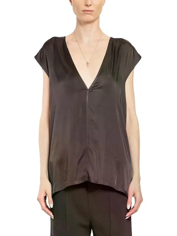 Rick Owens Dylan V-neck Blouse - Grey