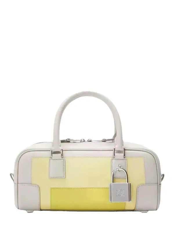 Loewe Amazona 23 Panelled Tote Bag With Padlock - Neutrals